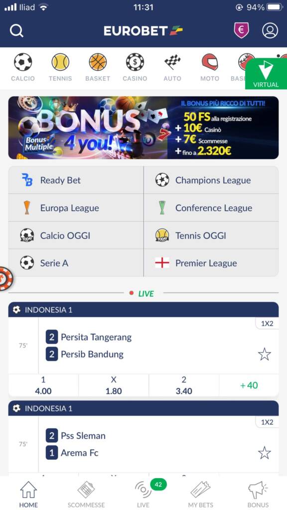 Eurobet scommesse: la recensione - Assopoker