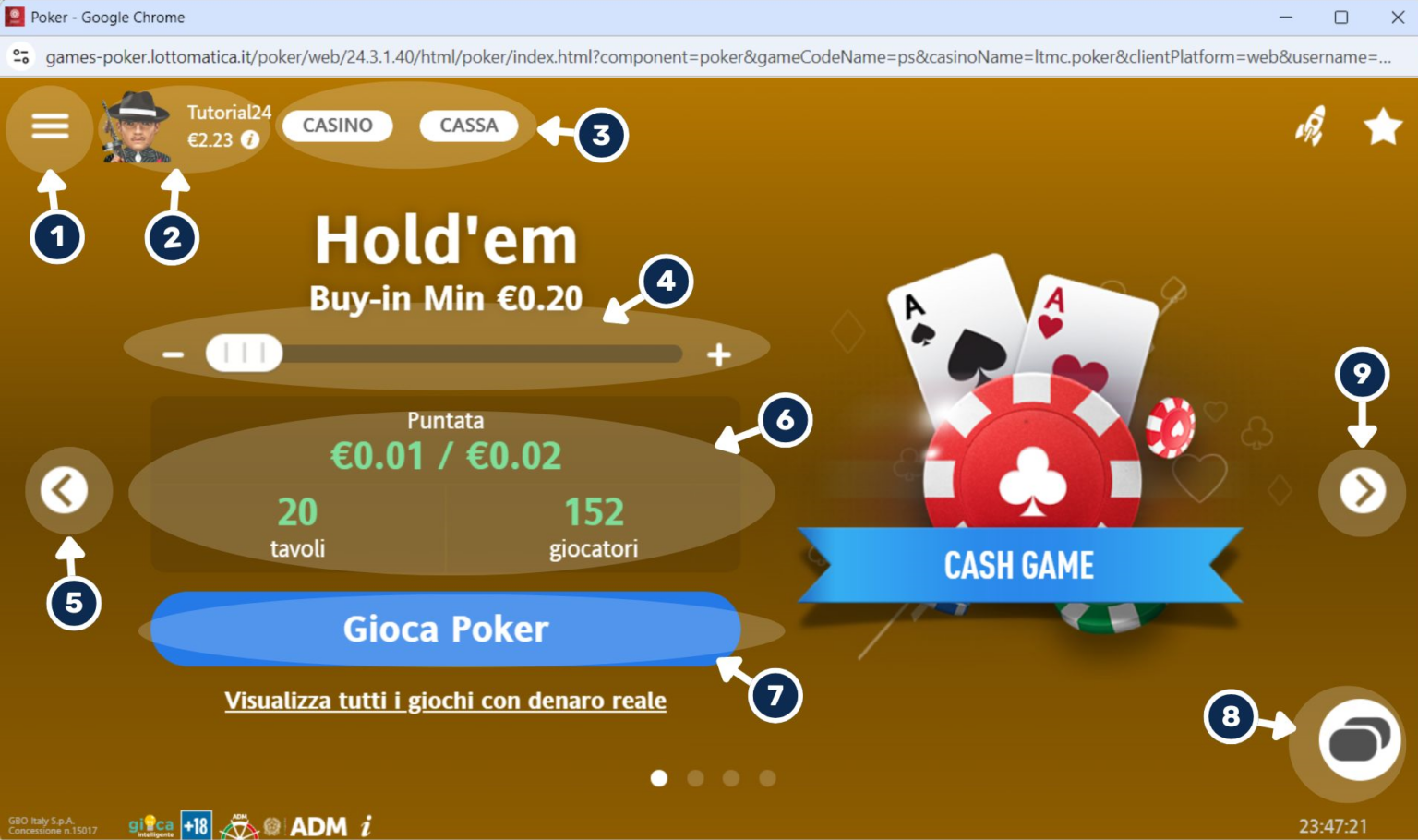 Guida pratica al poker di Lottomatica - Assopoker