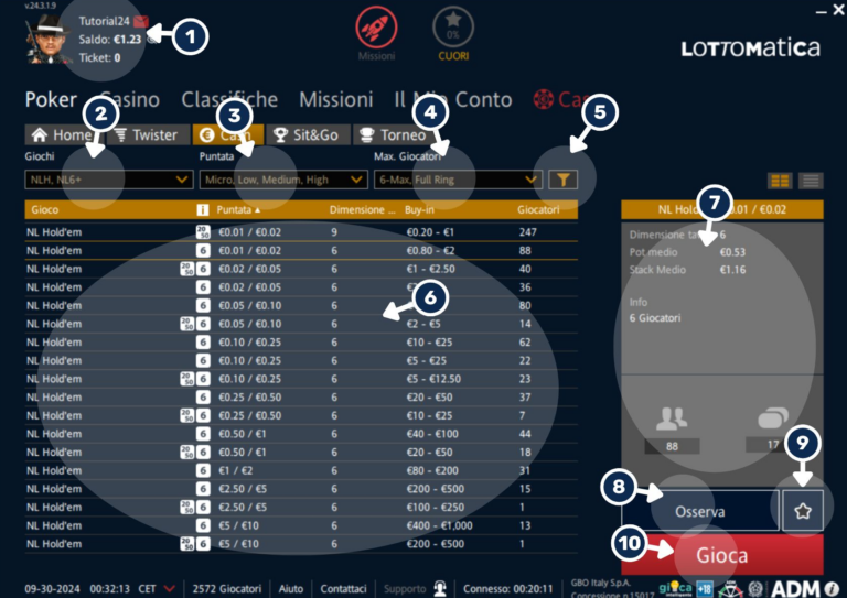 Guida pratica al poker di Lottomatica - Assopoker