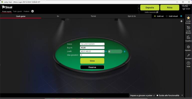 Sisal Poker, la mini guida: tutto sul nuovo client